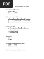 Year 8 Maths Exam Booklet Algebra Questions | PDF | Mathematics | Algebra