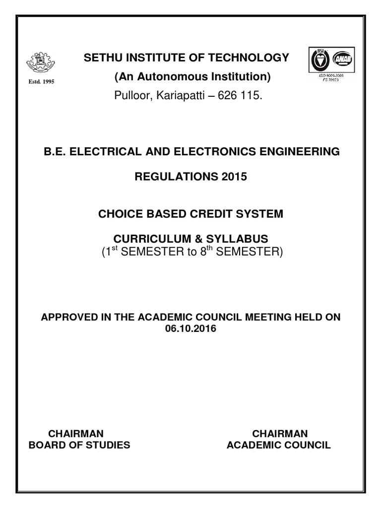 R2015 Curriculum and Syllabus-Eee | PDF | Integral | Derivative