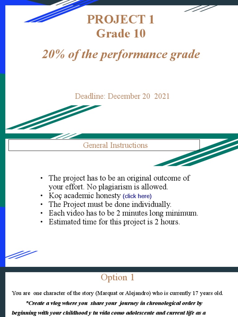 Grade 10 Project Guidelines and Options | PDF