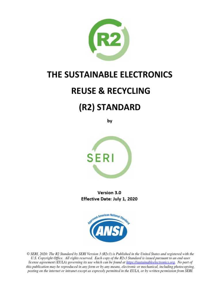 The Sustainable Electronics Reuse & Recycling (R2) Standard | PDF ...