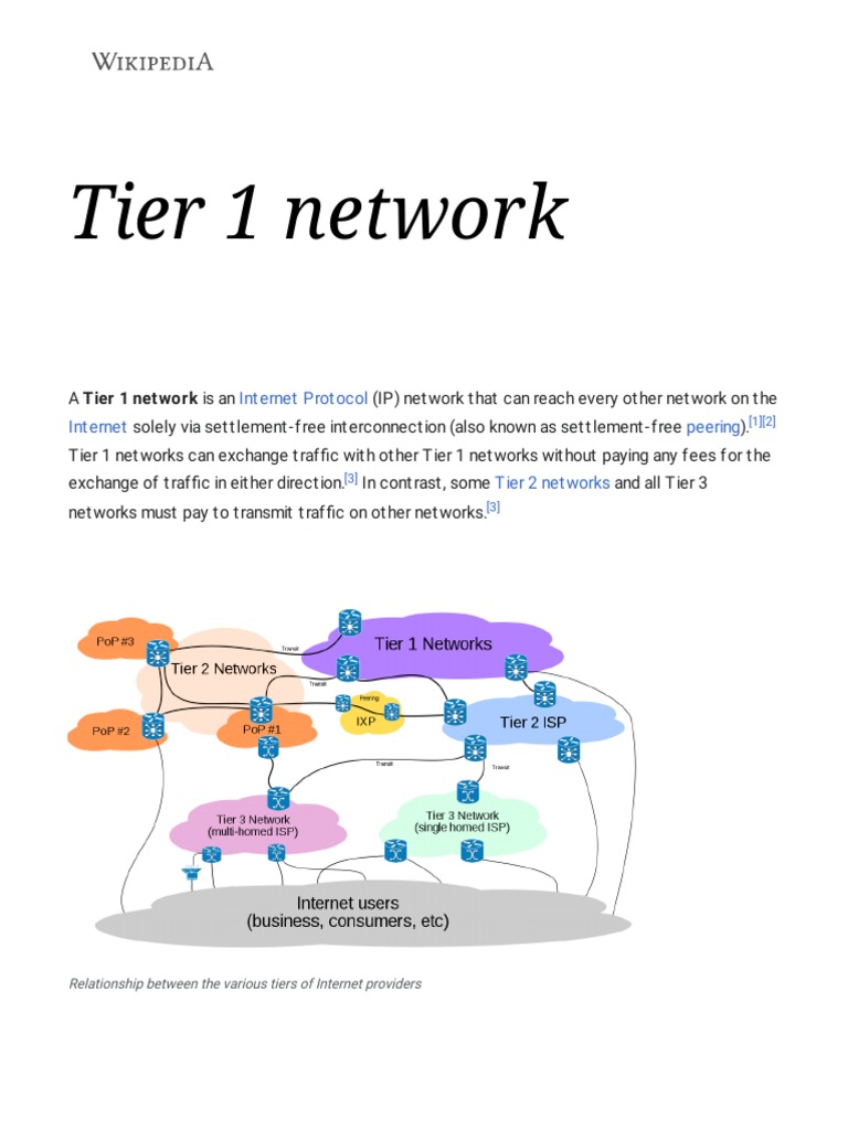 Tier 1 Network - Wikipedia | PDF | Communication | Computing