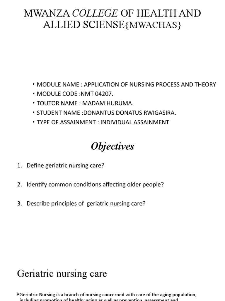 Geriatric Nursing Care Principles Explained | PDF | Geriatrics ...