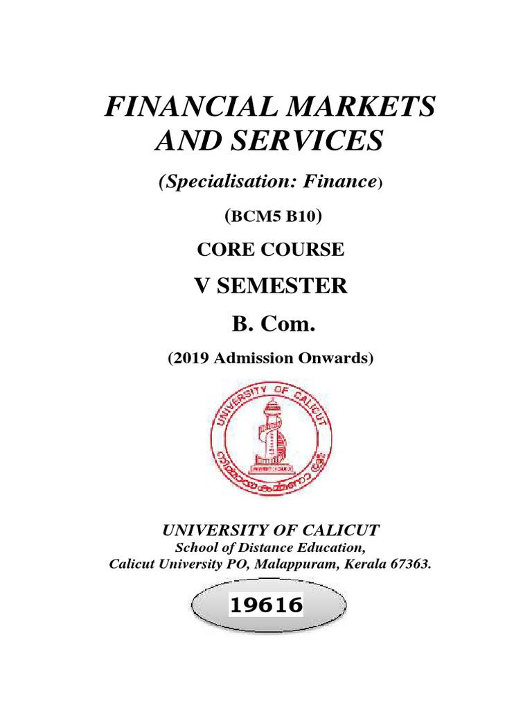 SLM-19616-B Com-Financial Markets and Services | PDF | Money Market ...