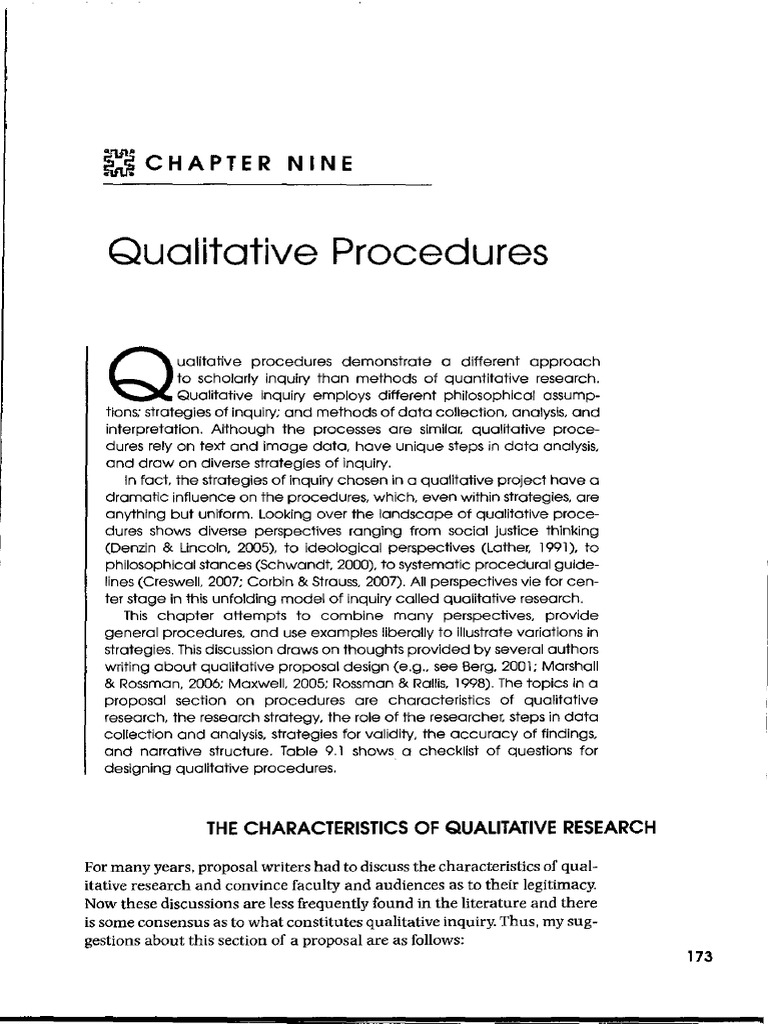 Qualitative Procedures: Chapter | PDF | Qualitative Research | Data