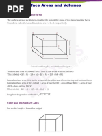 Class 10 Surface Area and Volume Formulas | PDF