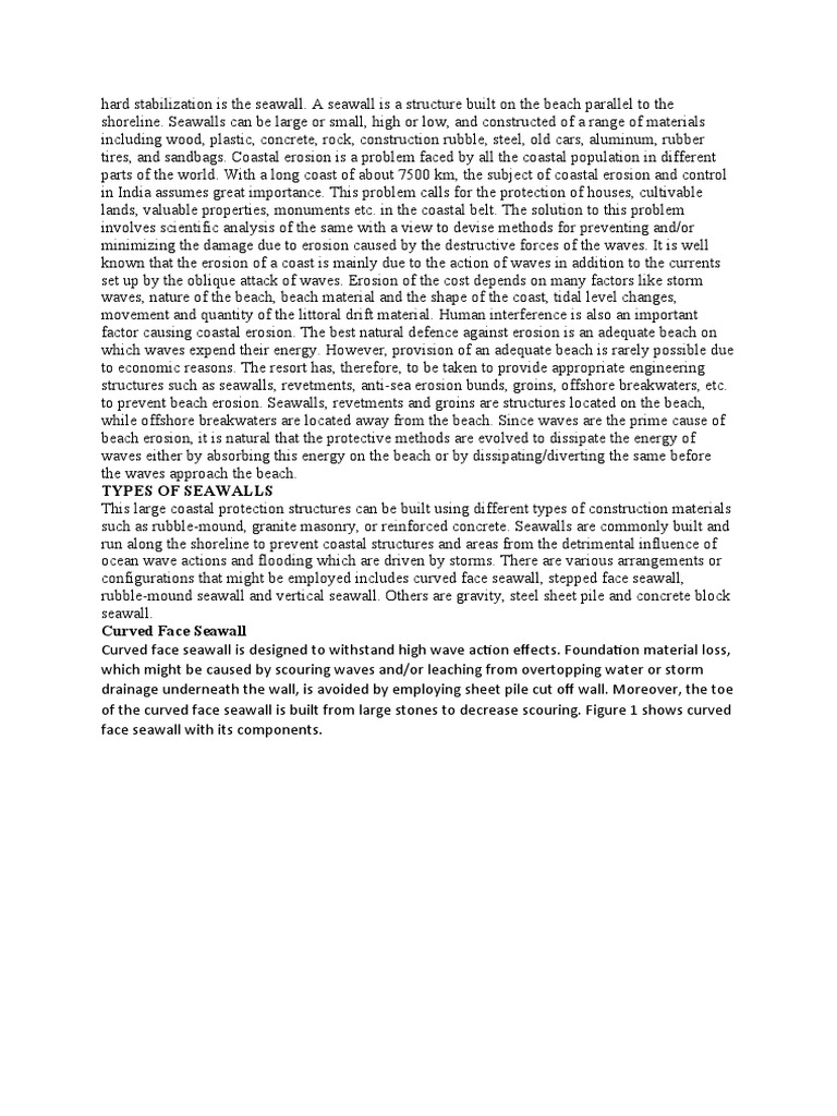 Curved Sea Wall | PDF | Beach | Hydrology