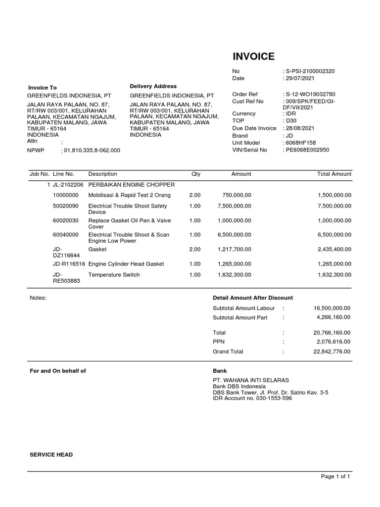 Invoice: Delivery Address Invoice To | PDF | Vehicle Technology ...