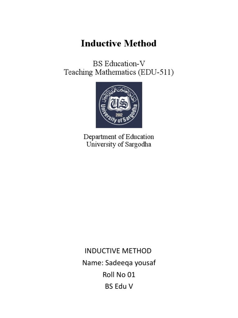 Inductive Method: BS Education-V Teaching Mathematics (EDU-511) | PDF
