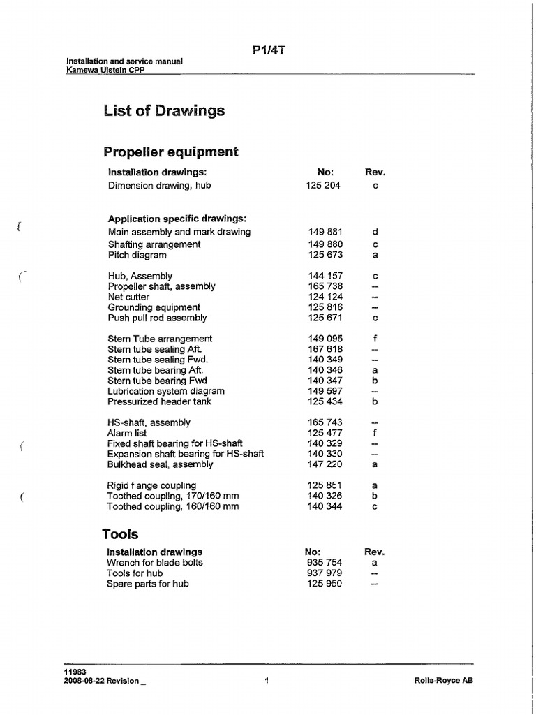 Propeller Equipment: Installation Drawings | PDF | Propeller ...