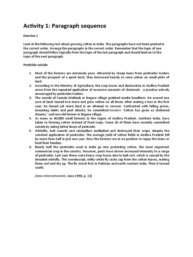 Paragraph Sequence | PDF