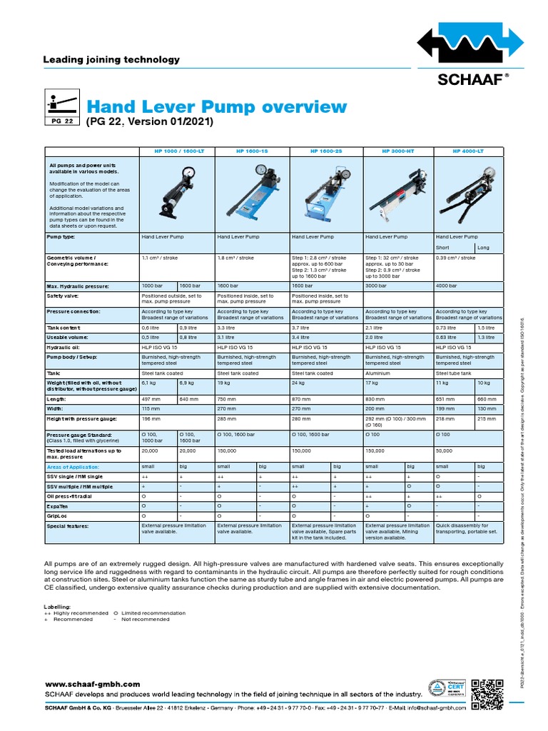 SCHAAF 20,00-Pumps-Aggregates Overview GB | PDF | Pump | Valve