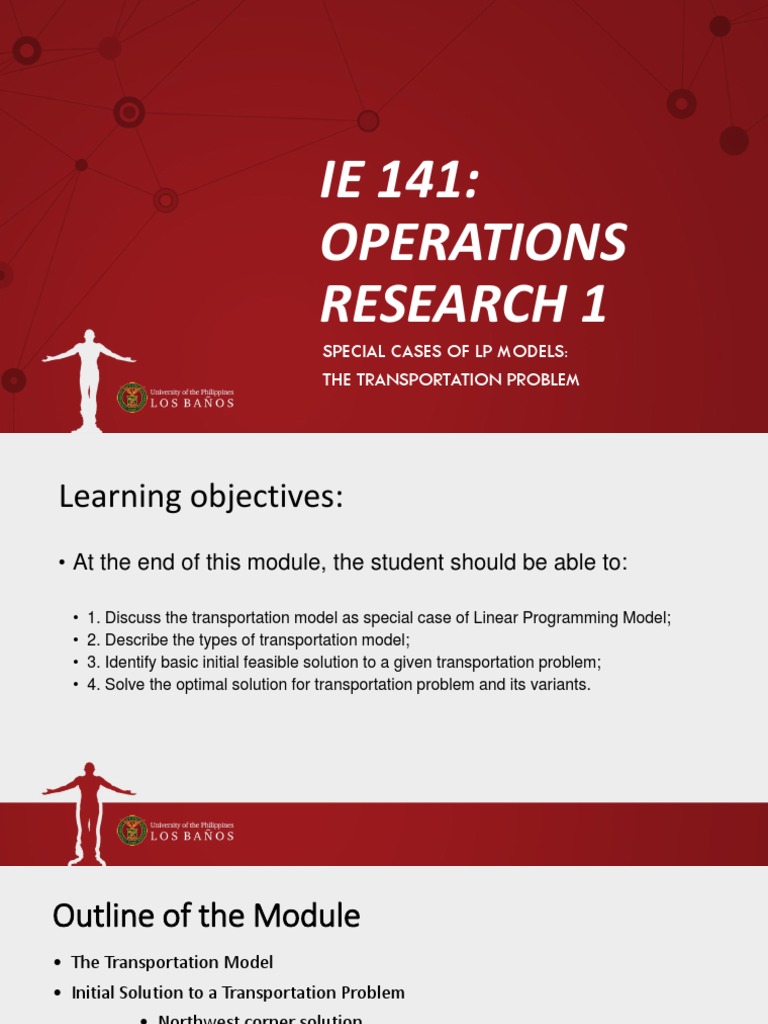 IE141 - IX.a. Transportation Model | PDF | Linear Programming | Mathematical Optimization