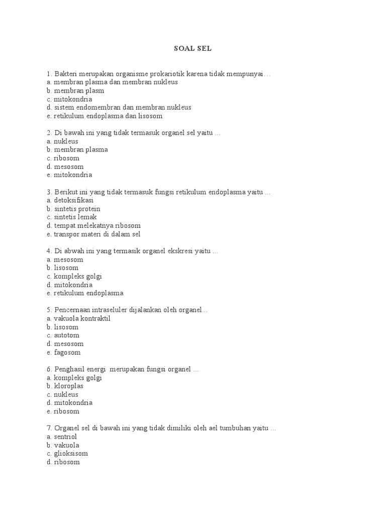 Soal Sel | PDF