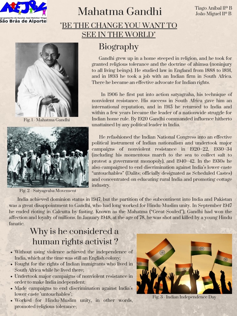 Biography: "Be The Change You Want To See in The World" | PDF | Mahatma ...