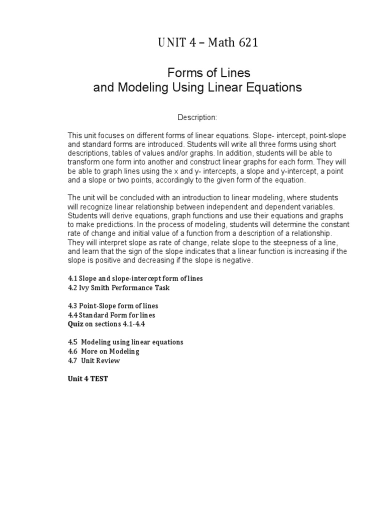 Equation of A Lines Packet | PDF | Derivative | Slope