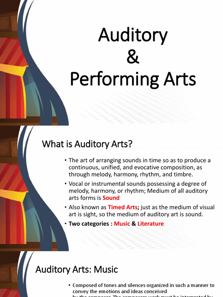 10 Auditory Performing Arts PDF | PDF | Sound | Theatre