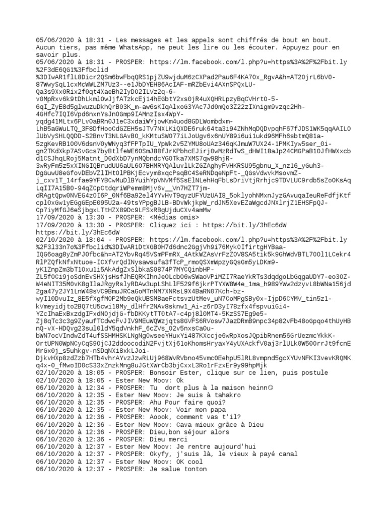 Discussion WhatsApp Avec Ester New Moov | PDF