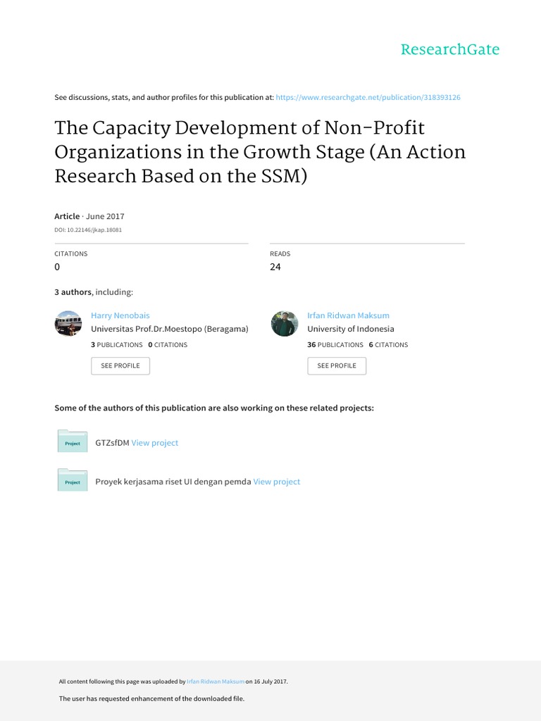 The Capacity Development of Non-Profit Organizations in The Growth ...
