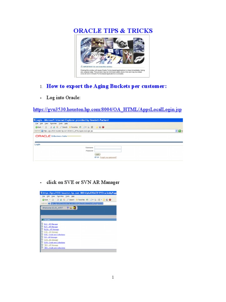 Oracle Tips & Tricks: How To Export The Aging Buckets Per Customer ... Oracle Tips & Tricks: How To Export The Aging Buckets Per Customer ...