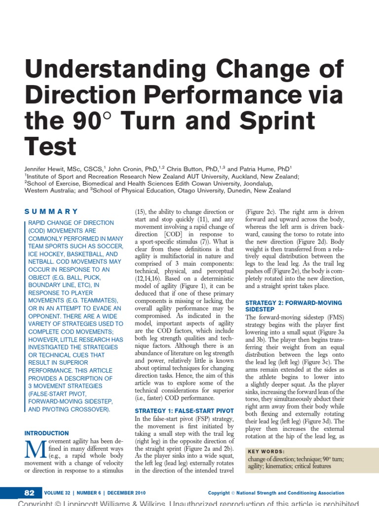 Understanding Change of Direction Performance Via.11 | PDF | Rotation ...