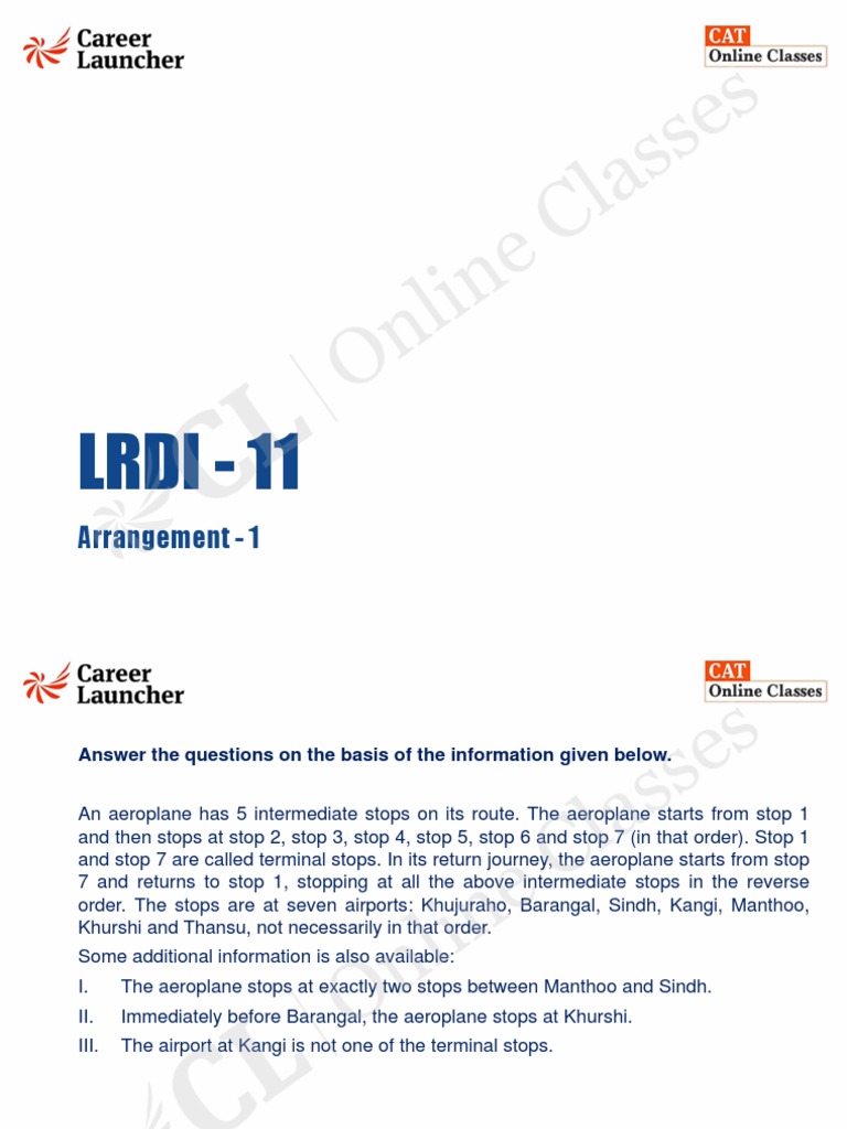 CAT LRDI 11 Arrangement-1 | PDF