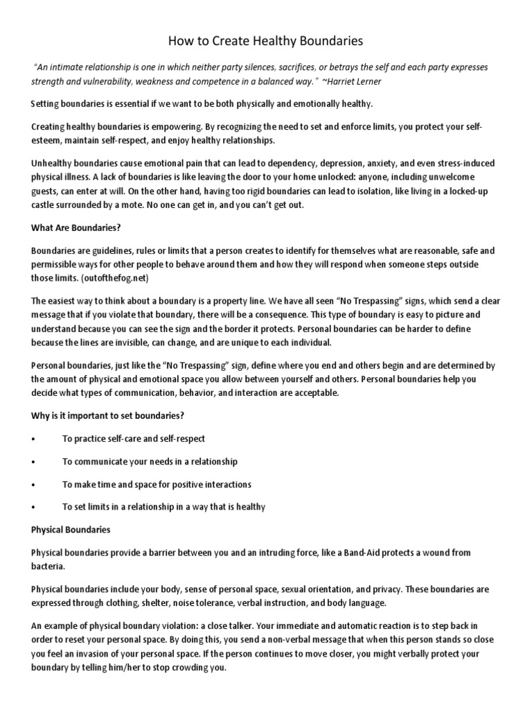 How To Create Healthy Boundaries | PDF | Self Esteem | Anger