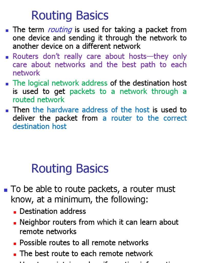 Lecture 10 - Routing Basics | PDF | Routing | Router (Computing)