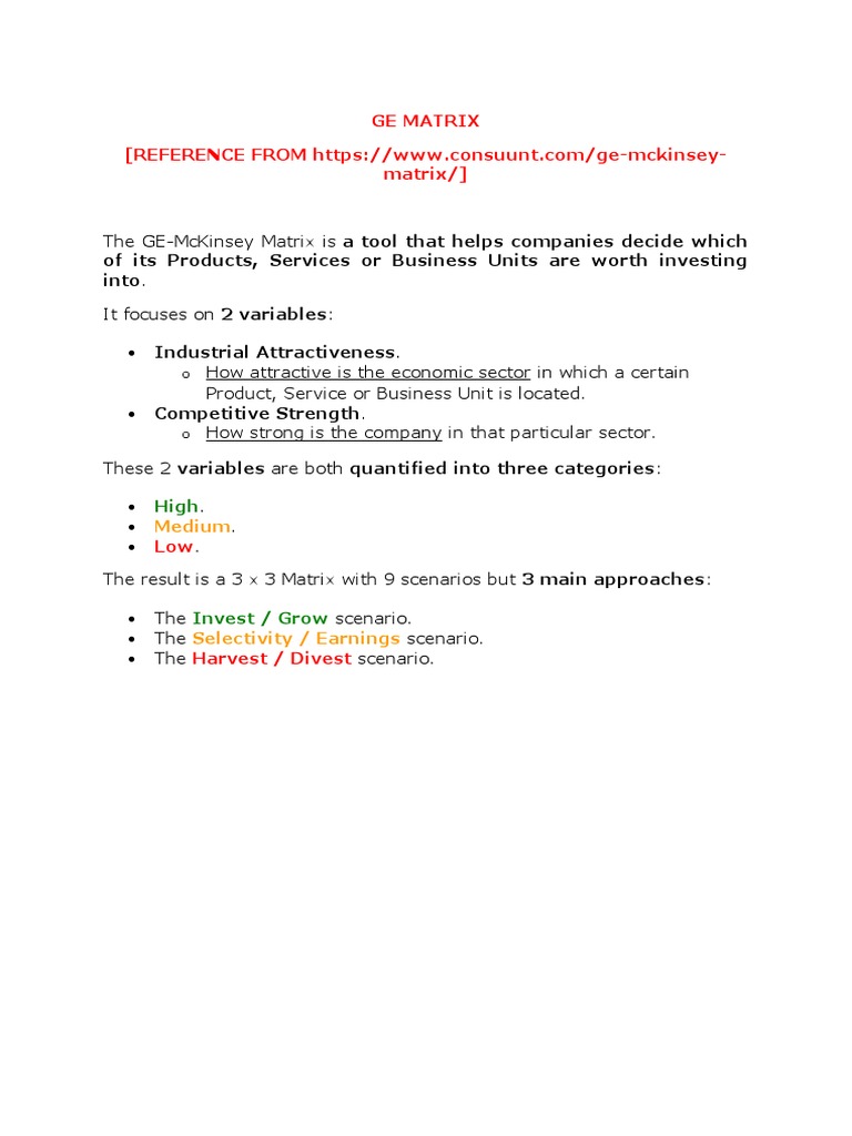 Ge Matrix Notes | PDF | Dvd | Business