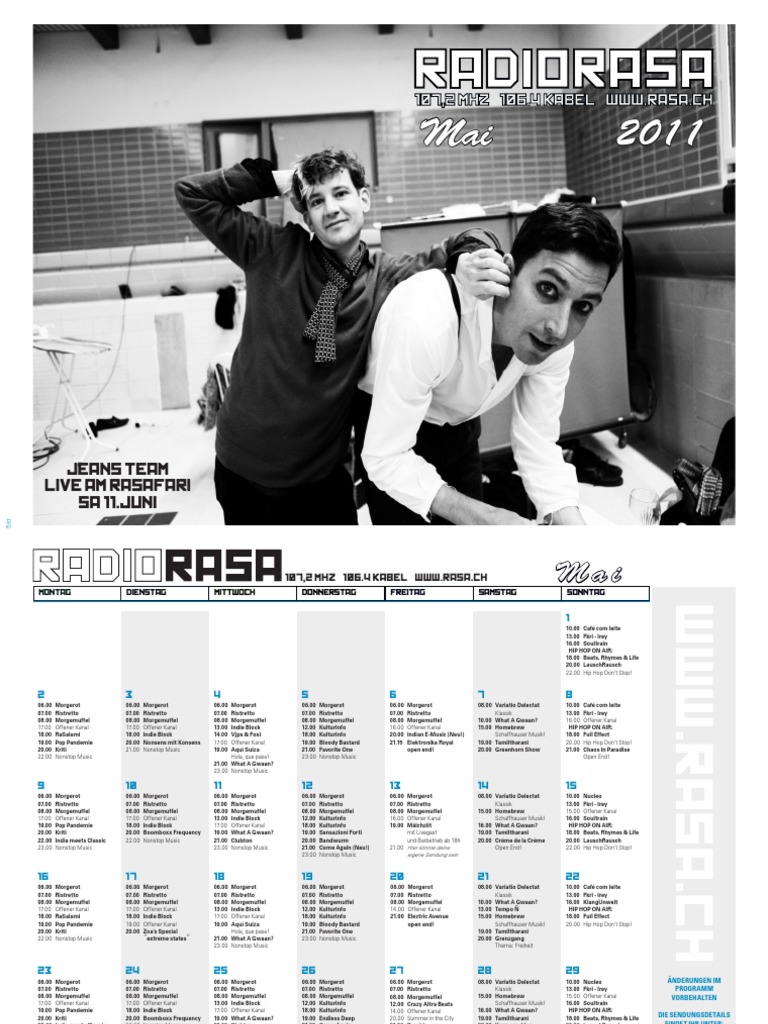 CH Premiere: Indian E-Music & IMC - India Meets Classic at Radio RaSA (Programm Mai 2011) | PDF ...