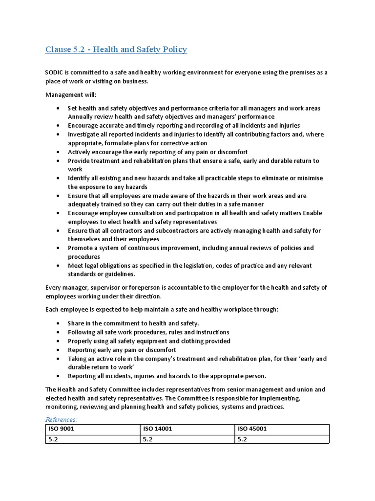 HSEQ Policies | PDF | Occupational Safety And Health | Employment