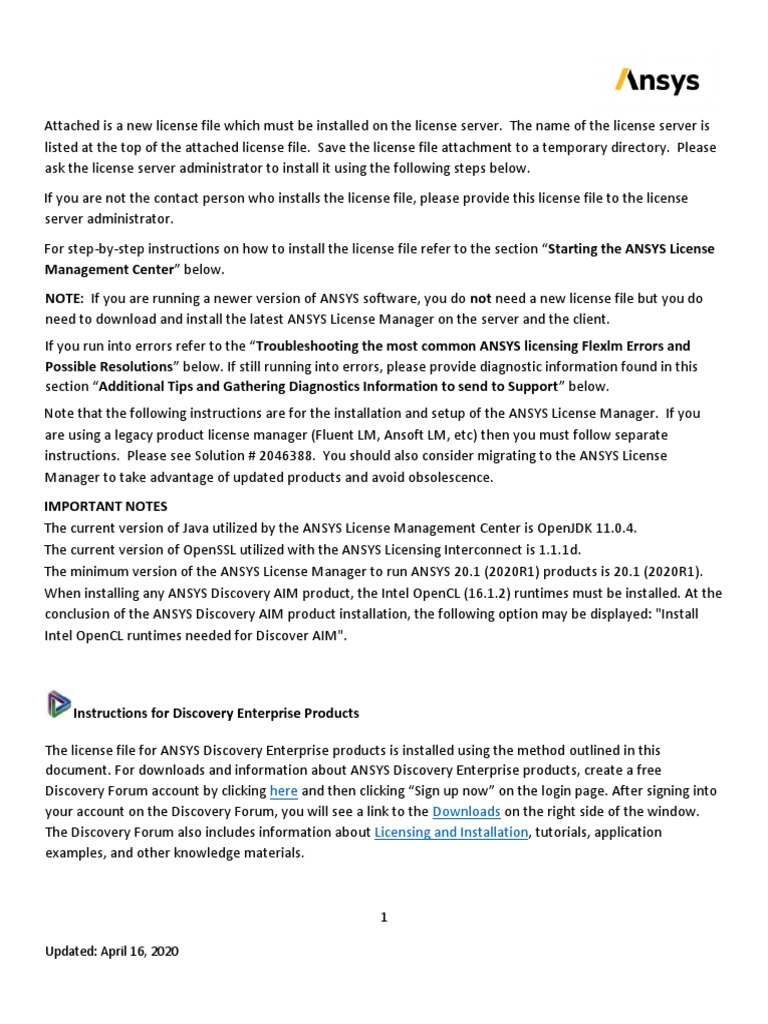 Install New ANSYS License File | PDF | Computer File | Microsoft Windows