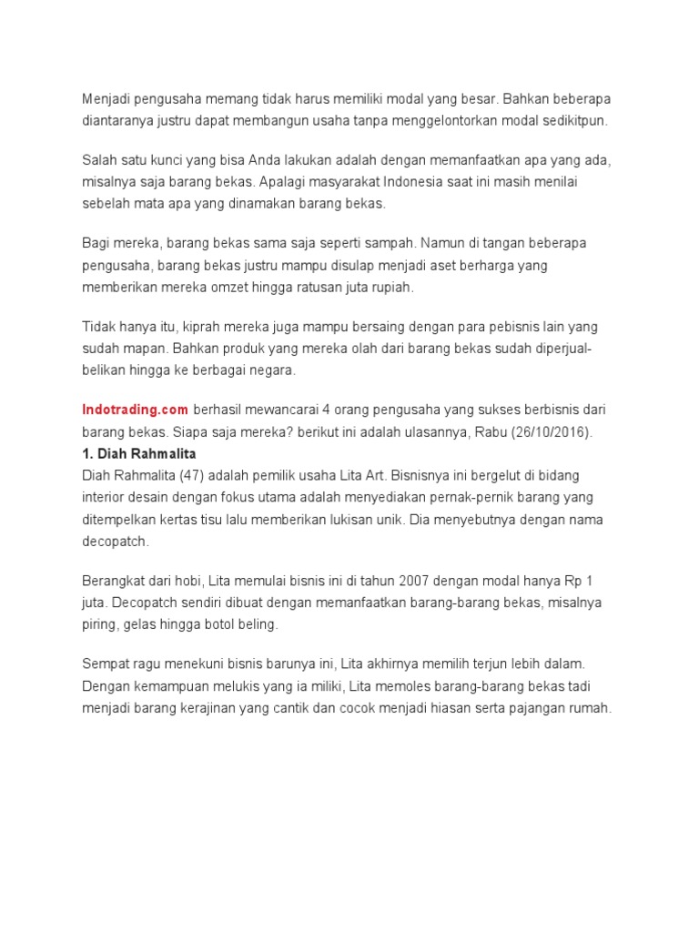 Wirausahawan Kerajinan Limbah | PDF | Griya & Taman | Seni