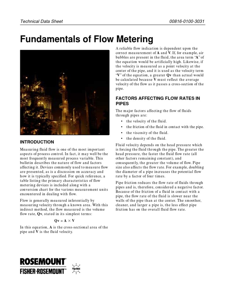 Fundamentals of Flow Metering | Download Free PDF | Flow Measurement ...