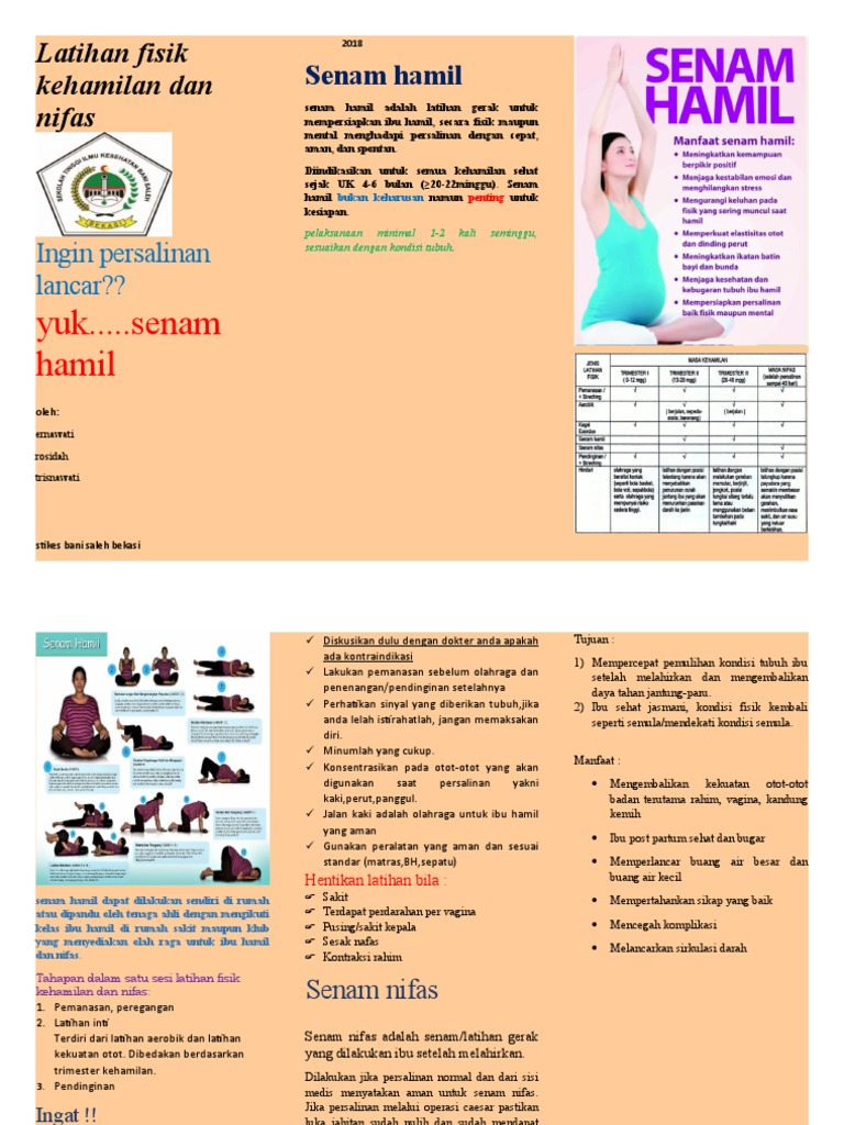 Leaflet Exercise Maternitas | PDF