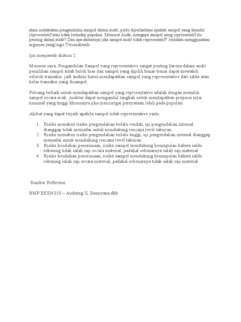 Diskusi 2 Auditing II | PDF