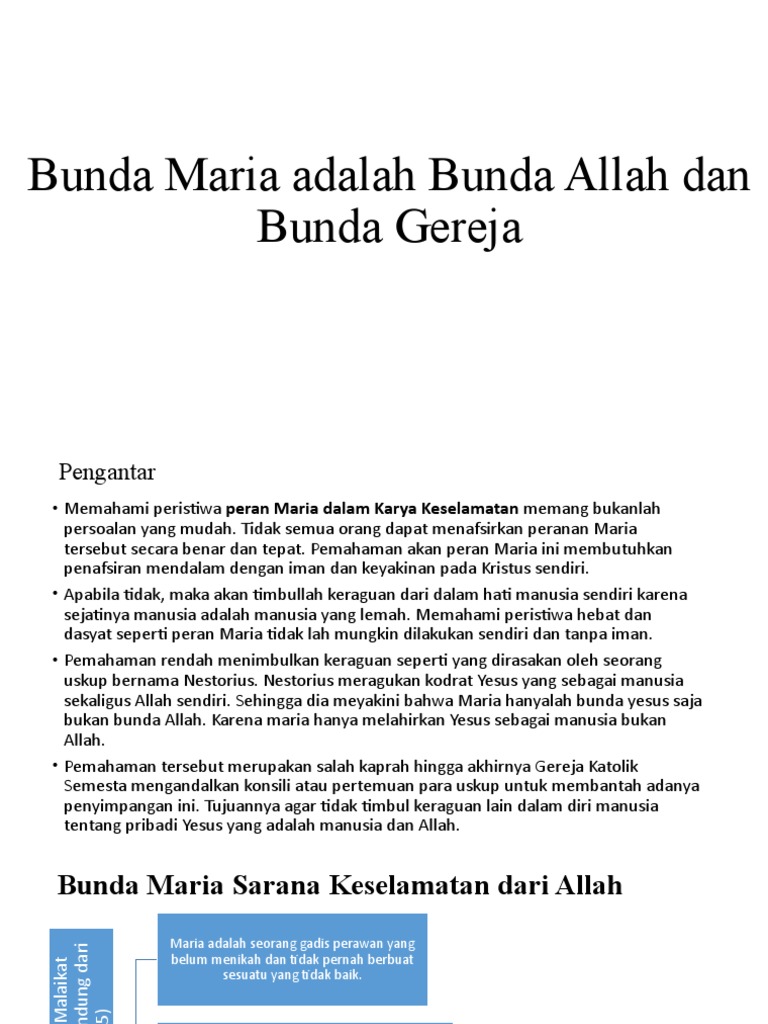 Bunda Maria Adalah Bunda Allah Dan Bunda Gereja | PDF