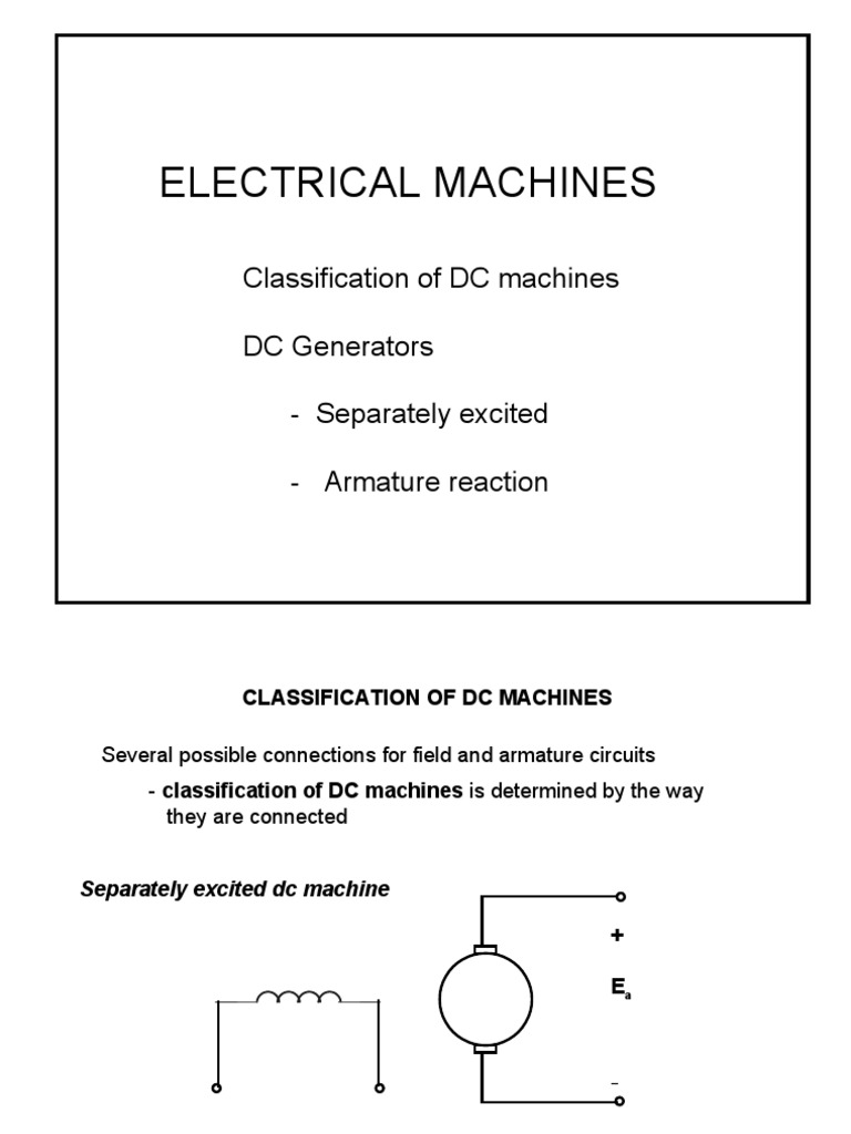 Electrical Machines: Classification of DC Machines DC Generators ...