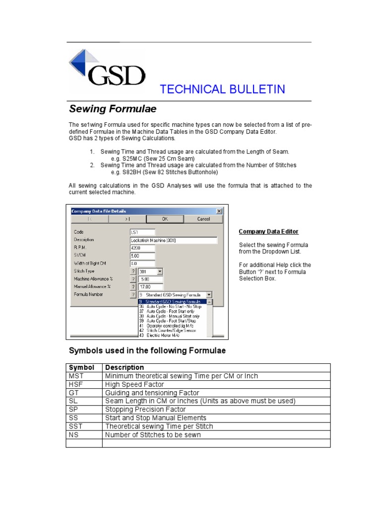 Sewing Formula | PDF | Sewing | Seam (Sewing)