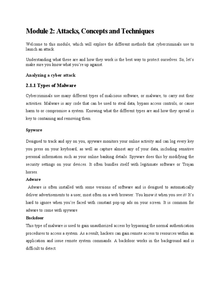 Module 2 | PDF | Malware | Computer Virus