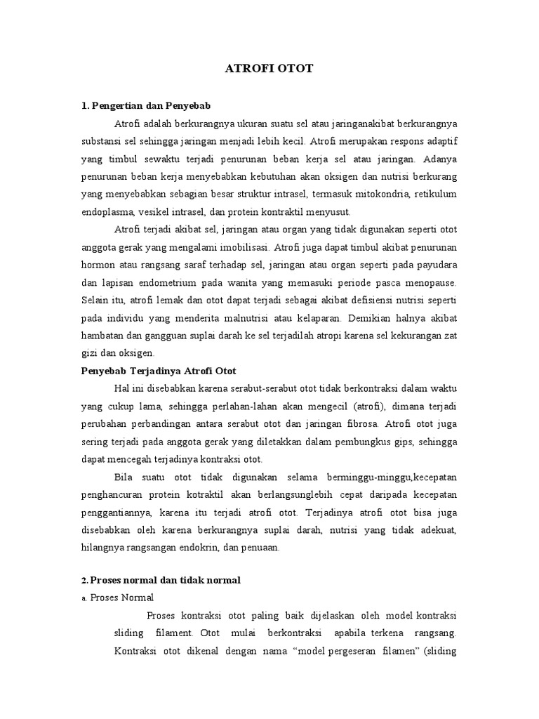 Atrofi Otot: Penyebab dan Pencegahan | PDF | Kesehatan Holistik