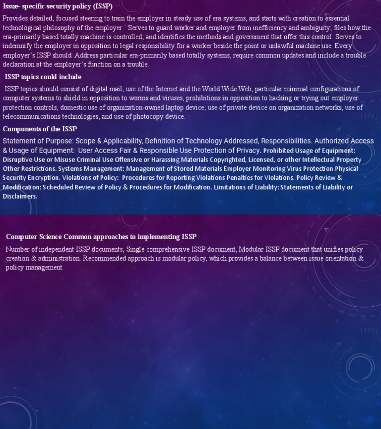Issue - Specific Security Policy (ISSP) | PDF | Computers | Technology ...