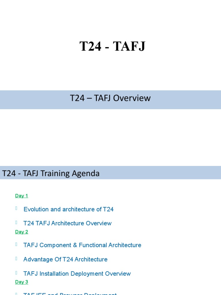 T24 TAFJ Architecture and Training Guide | PDF | Computers