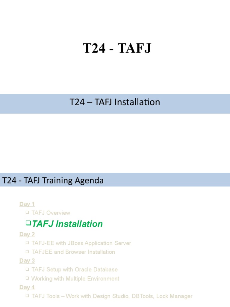 Installation and Configuration of TAFJ: A Guide to Setting Up the TAFJ ...