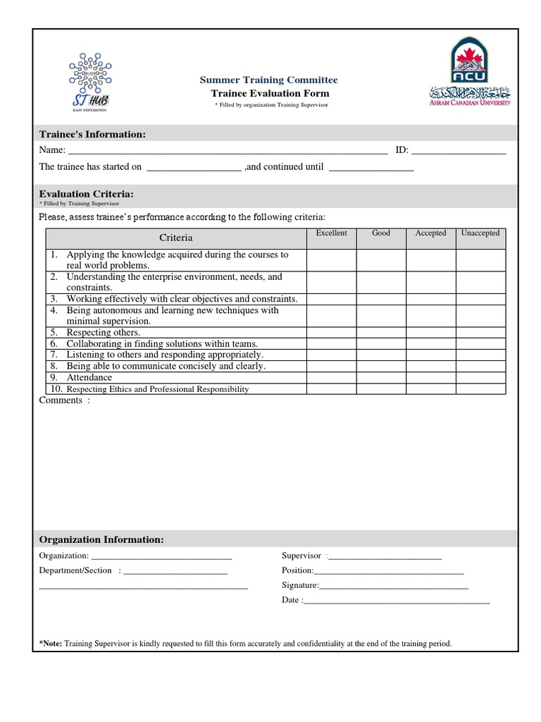 Organization Evaluation Form | PDF