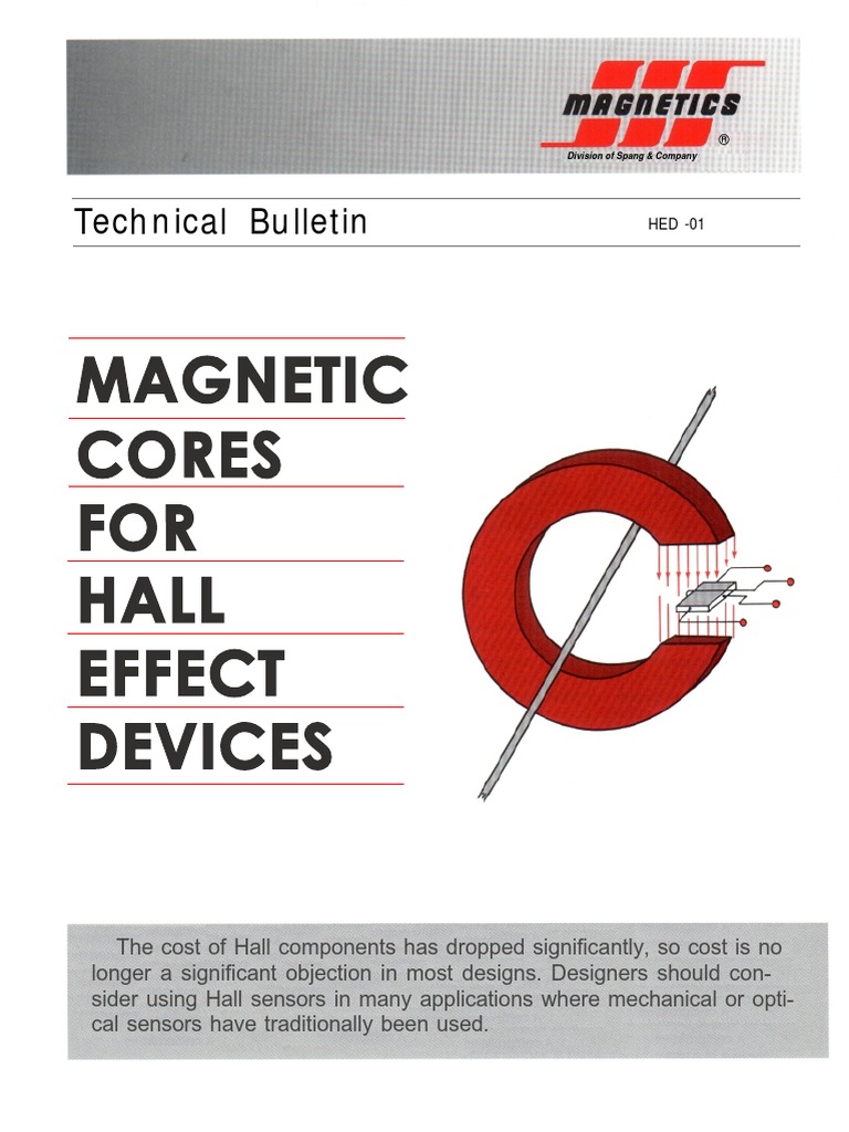 Magnetic Cores FOR Hall Effect Devices: Technical Bulletin | PDF ...