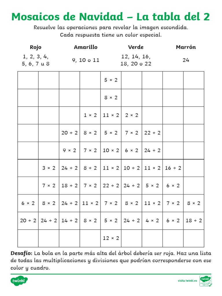Es N 148 Fichas de Actividad Mosaicos de Navidad - Multiplicaciones y ...