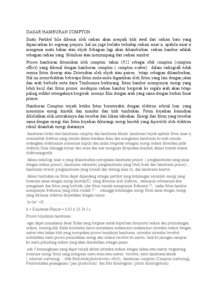 Dasar Hamburan Compton | PDF