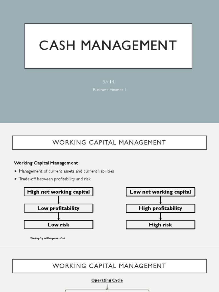05 Cash Management - Lecture | PDF | Float (Money Supply) | Working Capital