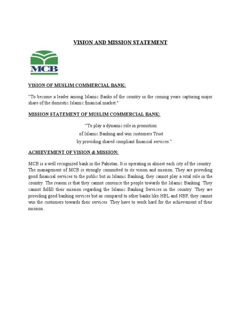 Vision and Mission Statement | PDF