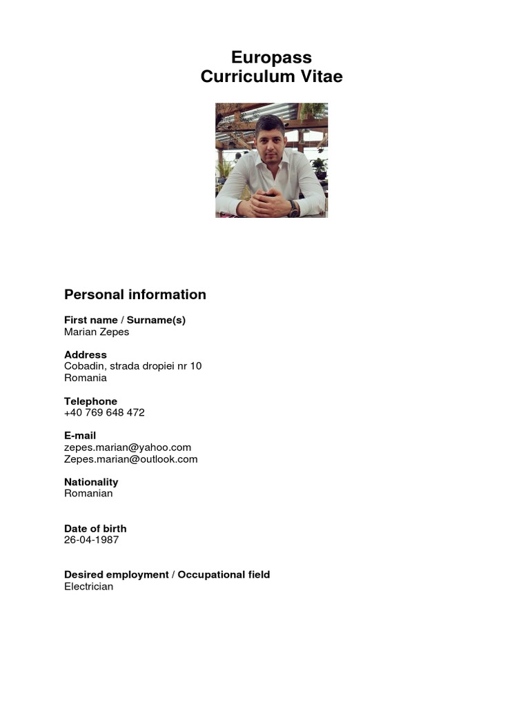 Zepes Marian CV 2020 II | PDF | Fuse (Electrical) | Transformer